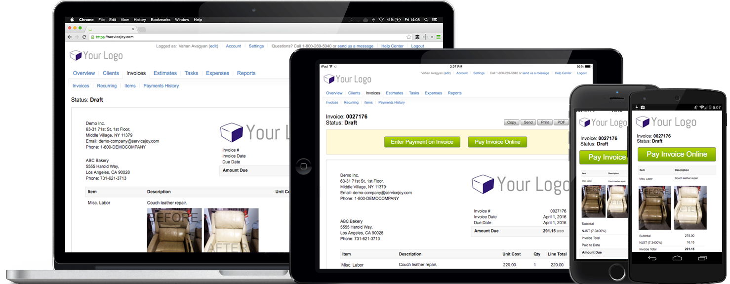 Invoice Software and Invoice Template - Servicejoy